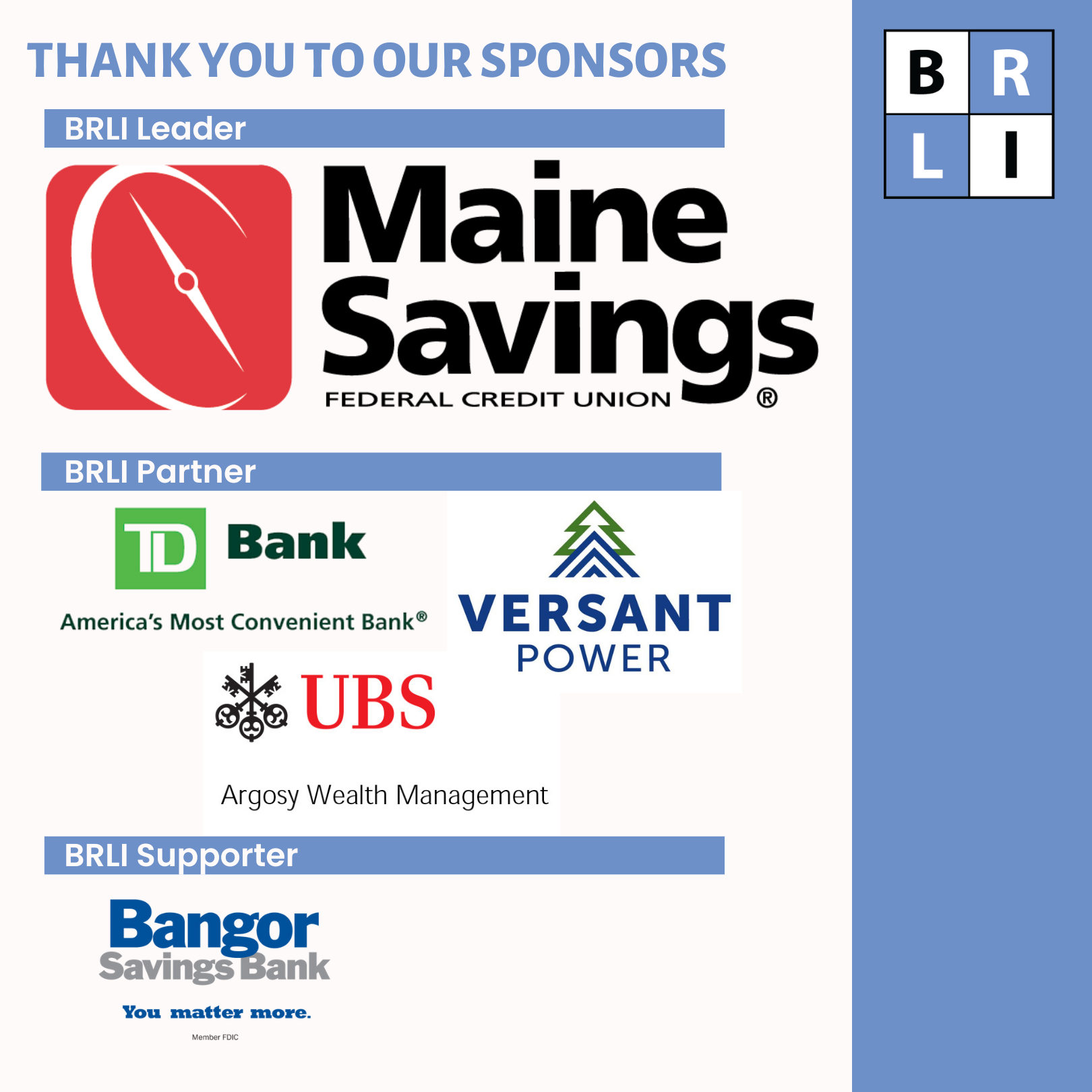 Our Sponsors | Bangor Region Leadership Institute | Bangor, Maine